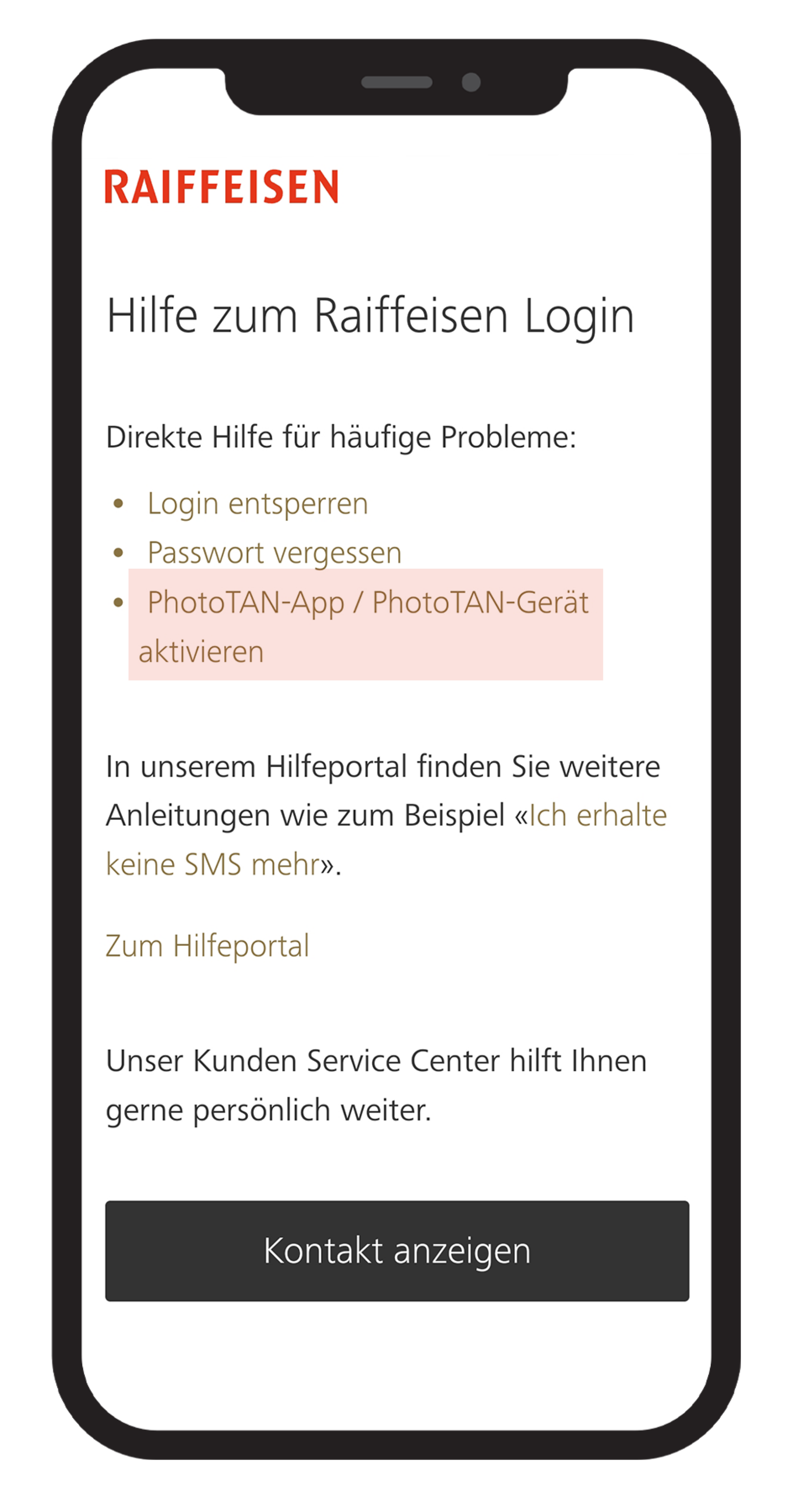 Raiffeisen PhotoTAN aktivieren • Raiffeisen Schweiz