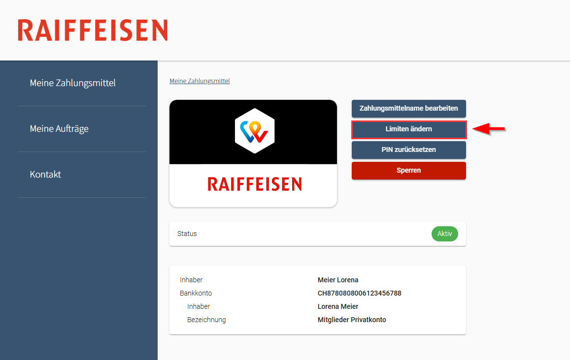 TWINT: Limiten ändern • Raiffeisen Schweiz