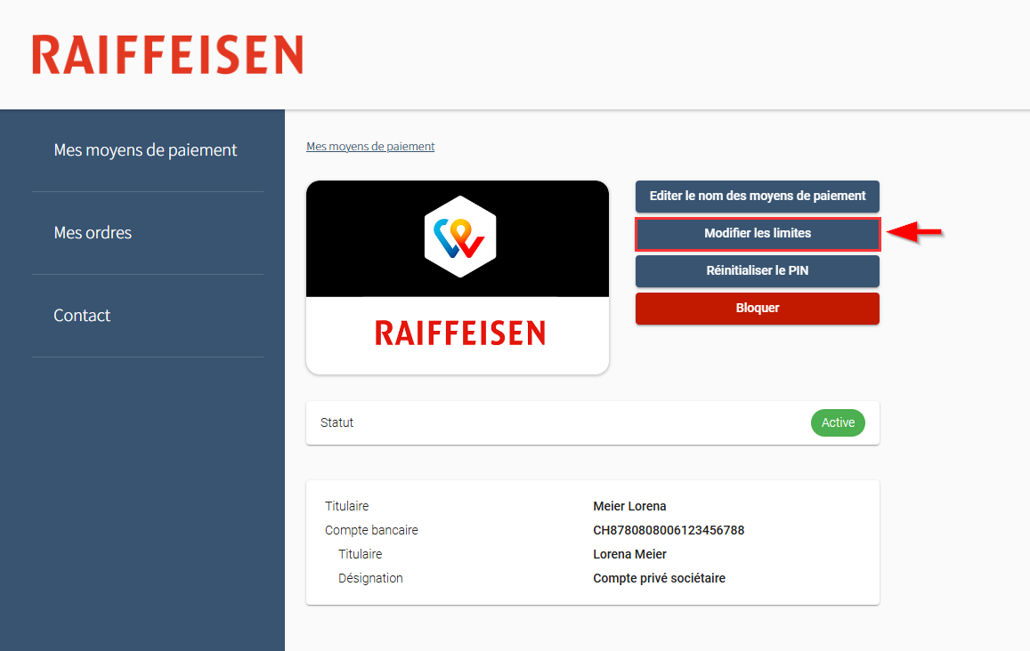 Comment puis-je modifier ma limite TWINT?