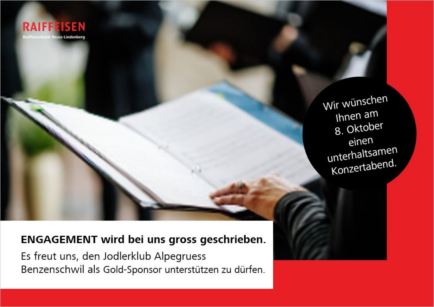 Vorverkauf vergünstigte Tickets Jodler-Obig Benzenschwil